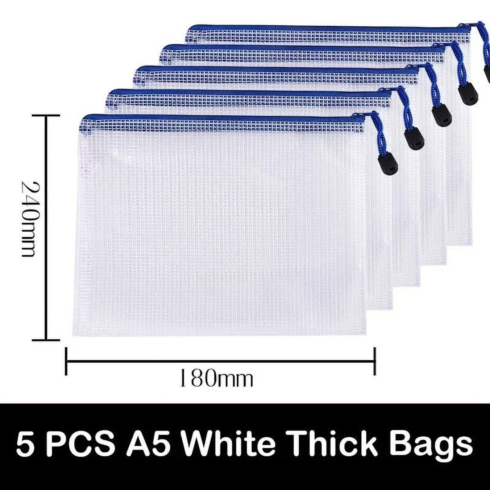 5 PCS A4 A5 A6 Document Bag Stationery Storage Folder File Mesh Zipper ...