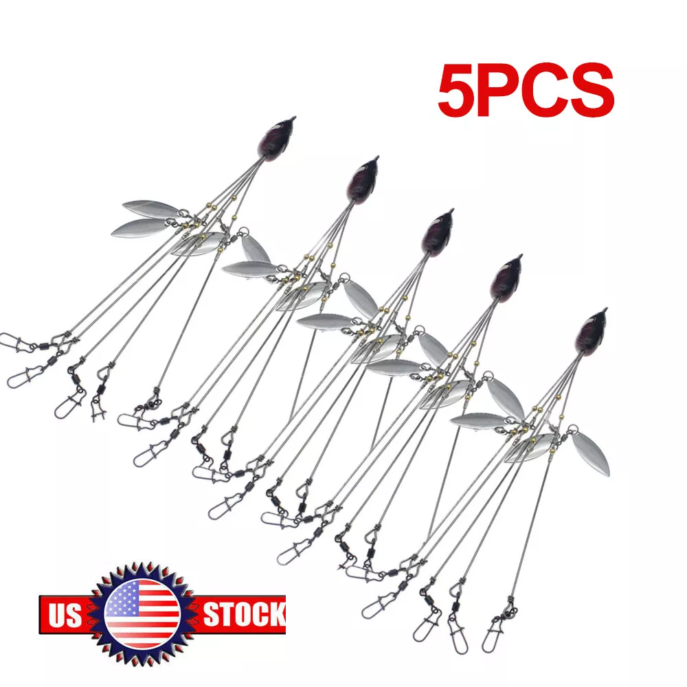 5 PCS Alabama Rig 5 Arms 4 Blades Umbrella Rig Fishing 21.5cm Fish Bait ...