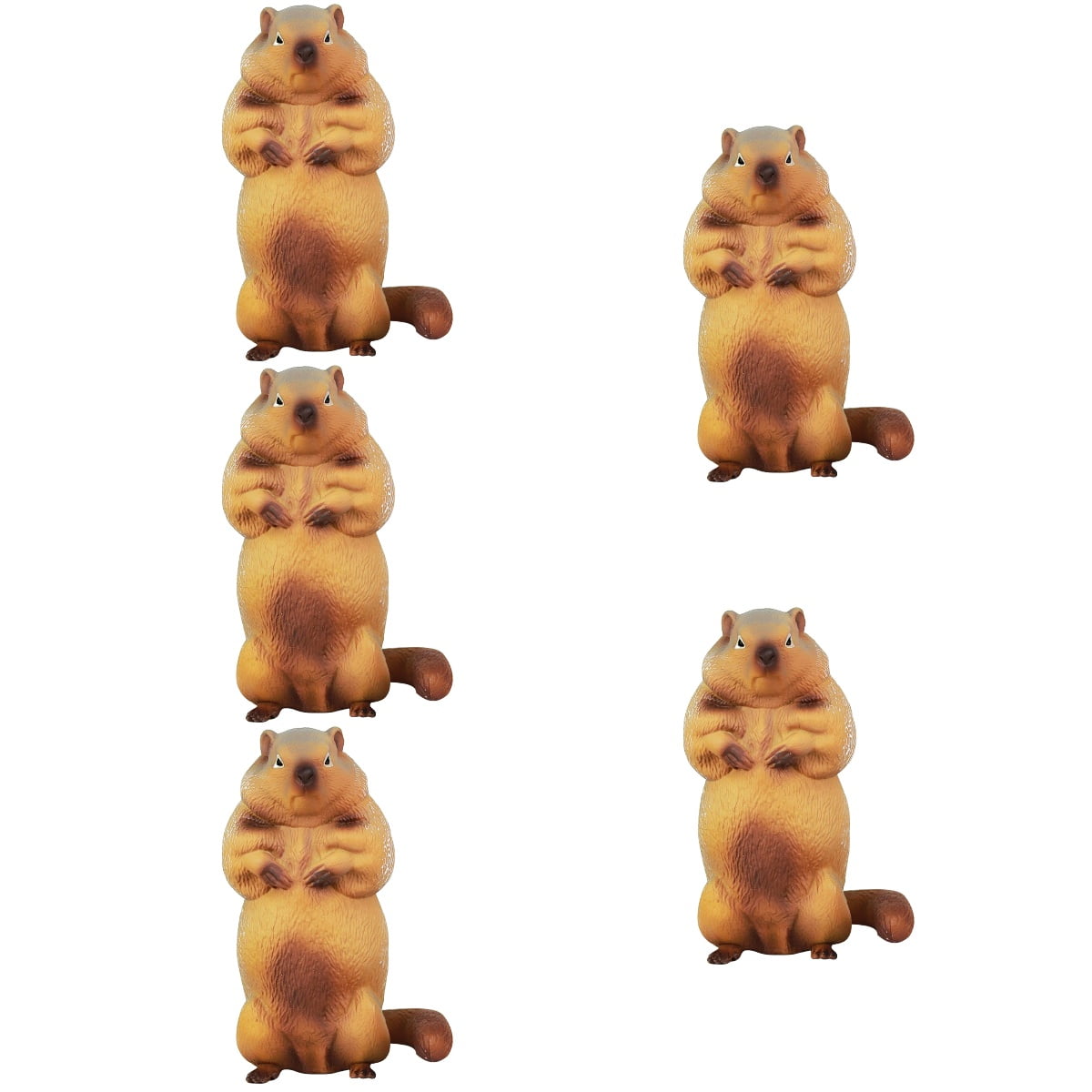 5 PCS Artificial Groundhog Miniature Toys Animal Small Ornament Outdoor ...