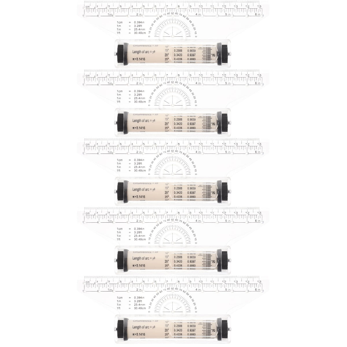 5 PCS Balance Ruler Globes Measuring Roller Powered Clear Rulers ...