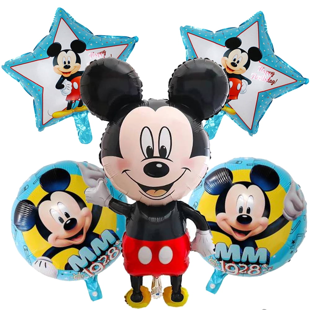 5 PCS Birthday Party Balloons 45 Inch Large Size Mickey Mouse Balloon ...
