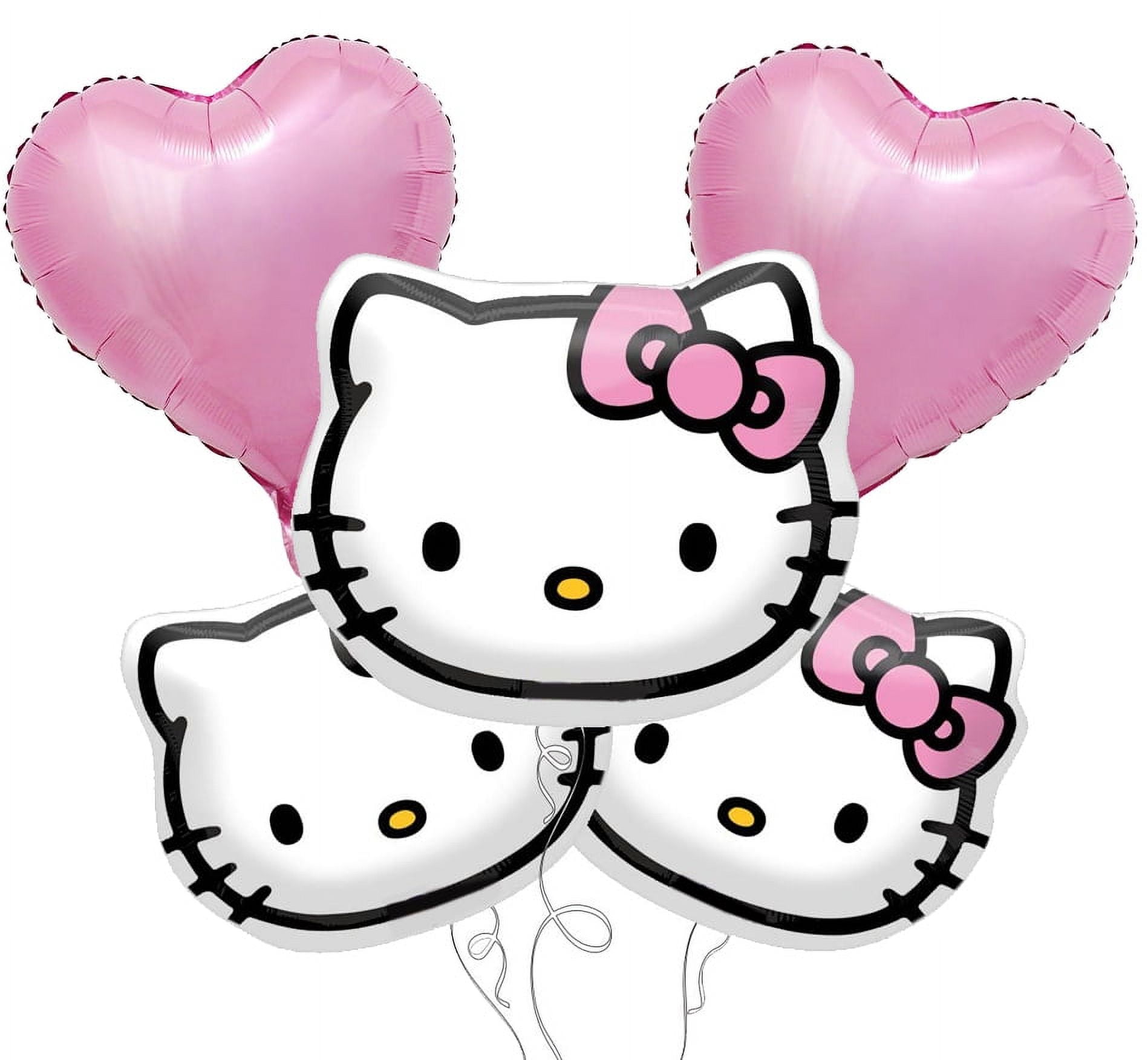 5 Pcs Hello Kitty Birthday Party Balloons Cat Cartoon Foil Balloons Party Decorations Supplies
