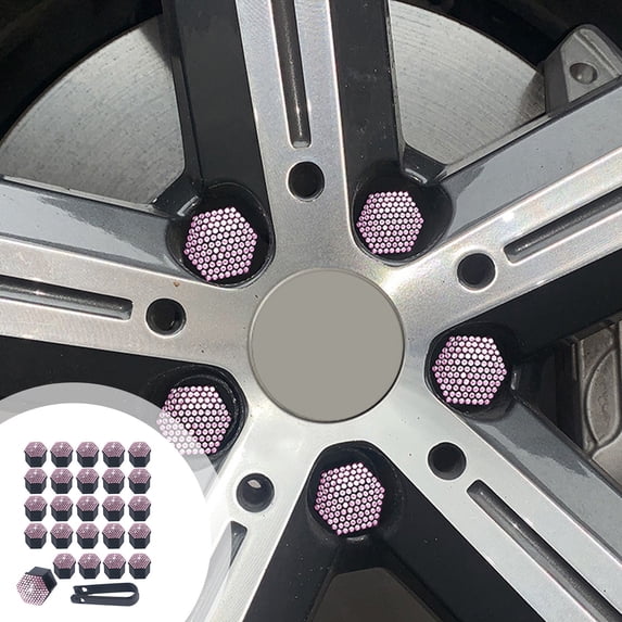 5 PCS Bling Crystal Wheel Lug Nut Covers, Diamond Wheel Lug Nut Covers ...