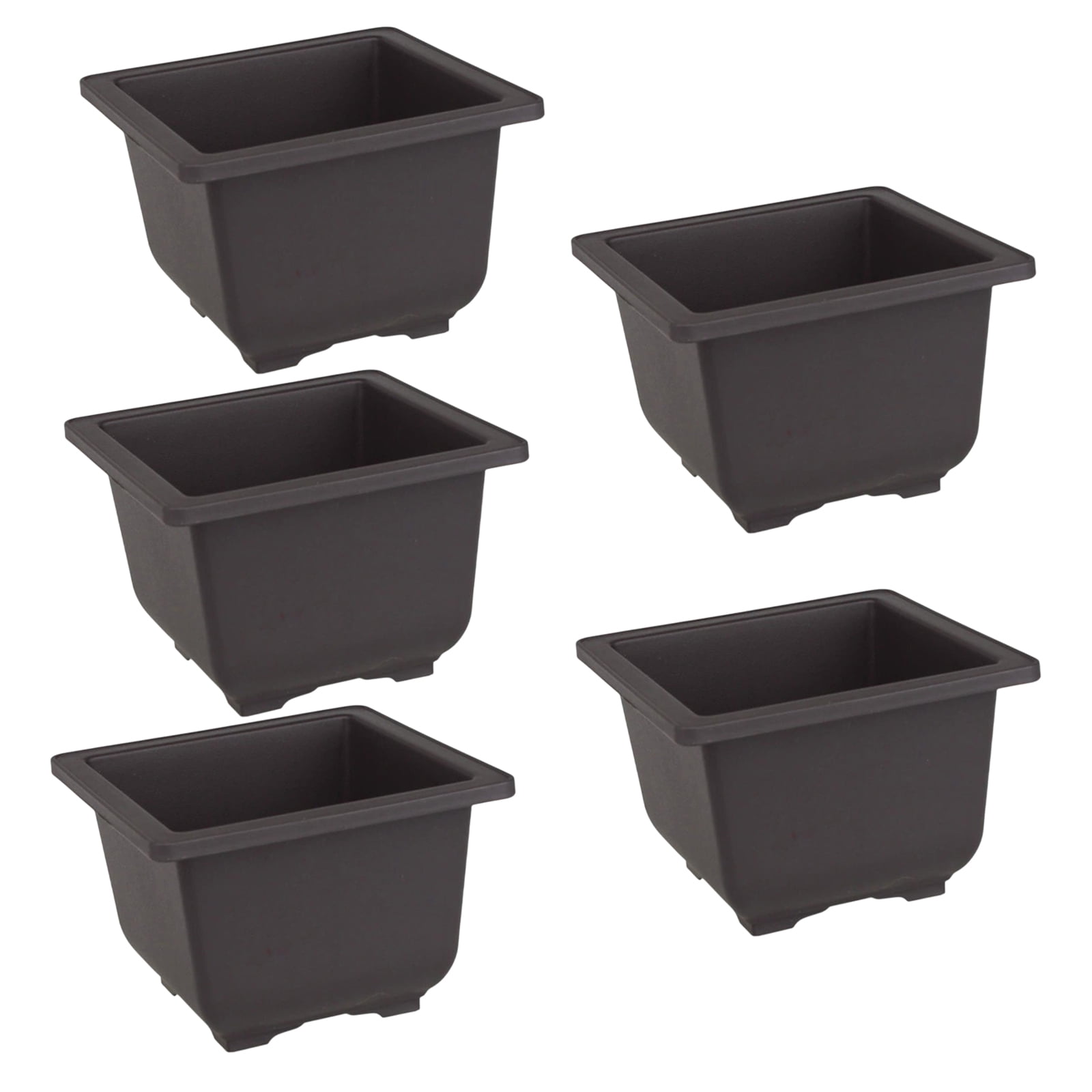 5 PCS Bonsai Training Pots, Square Plastic Plant Pot, Flower Succulent ...
