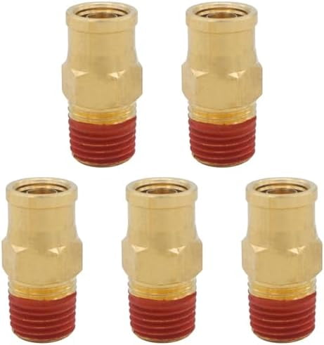 5 PCS Brass DOT Push to Connect Fittings, Male Straight 3/8" Tube OD x ...