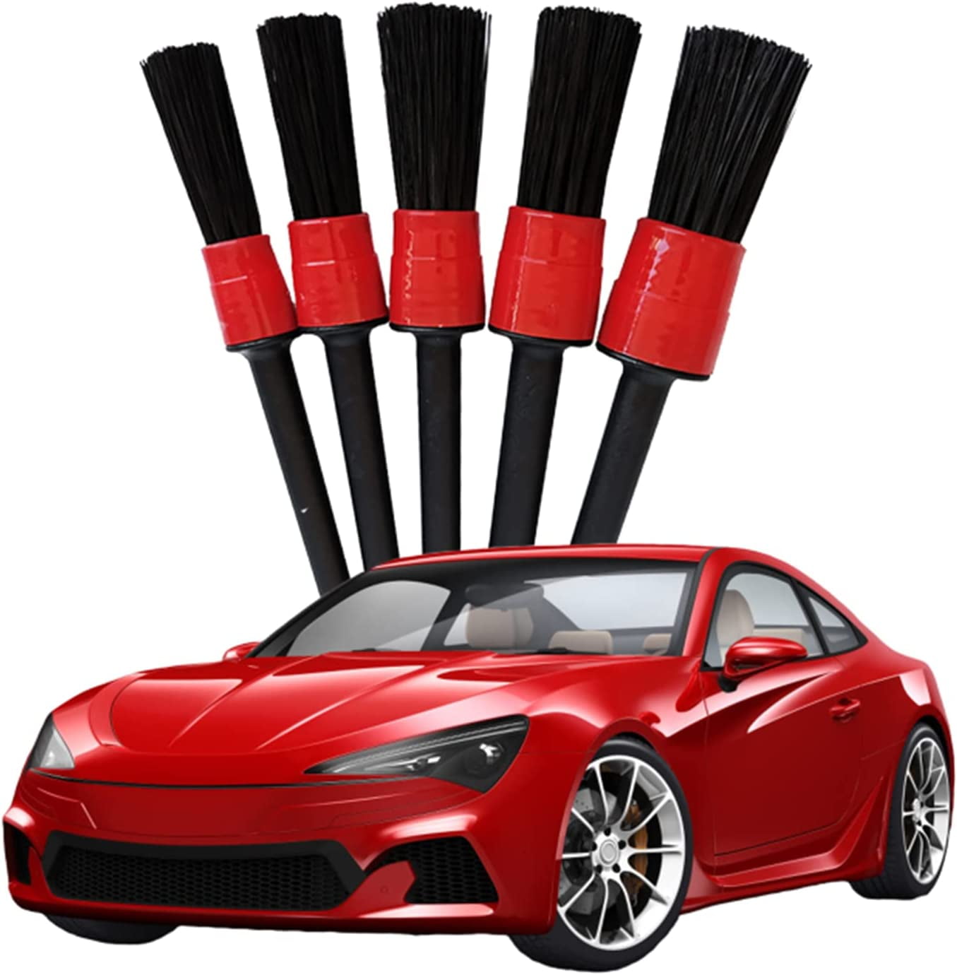 5 PCS Car Detailing Brush Set, Car Interior Cleaning Kit, Different ...