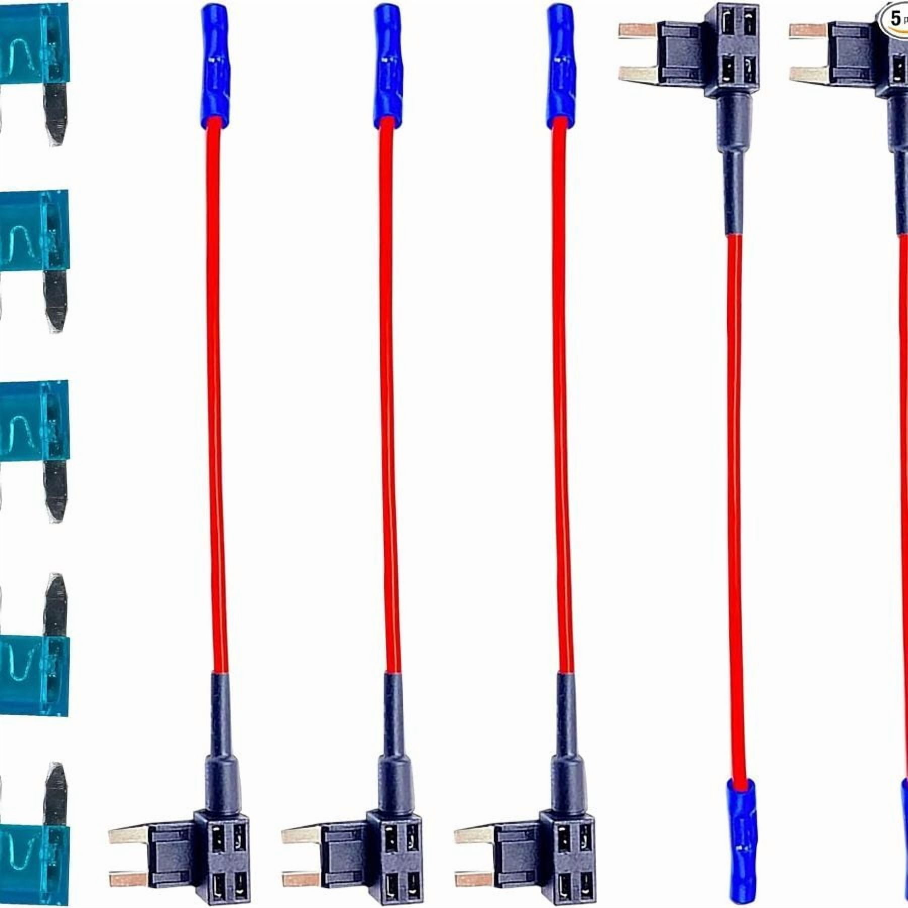 5 PCS Car Fuse Adapter, Mini Automotive Fuse Connector, 12V Car Add-a ...