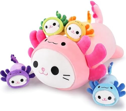 5 PCS Cat Plush Stuffed Animal Family-19" Soft Cat Plush, Large Mommy ...