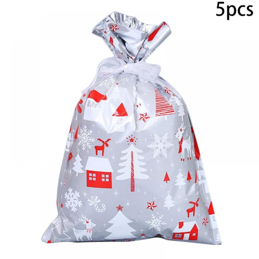 5 PCS Christmas Candy Bag Christmas Treat Bags Candy Goodies Plastic ...