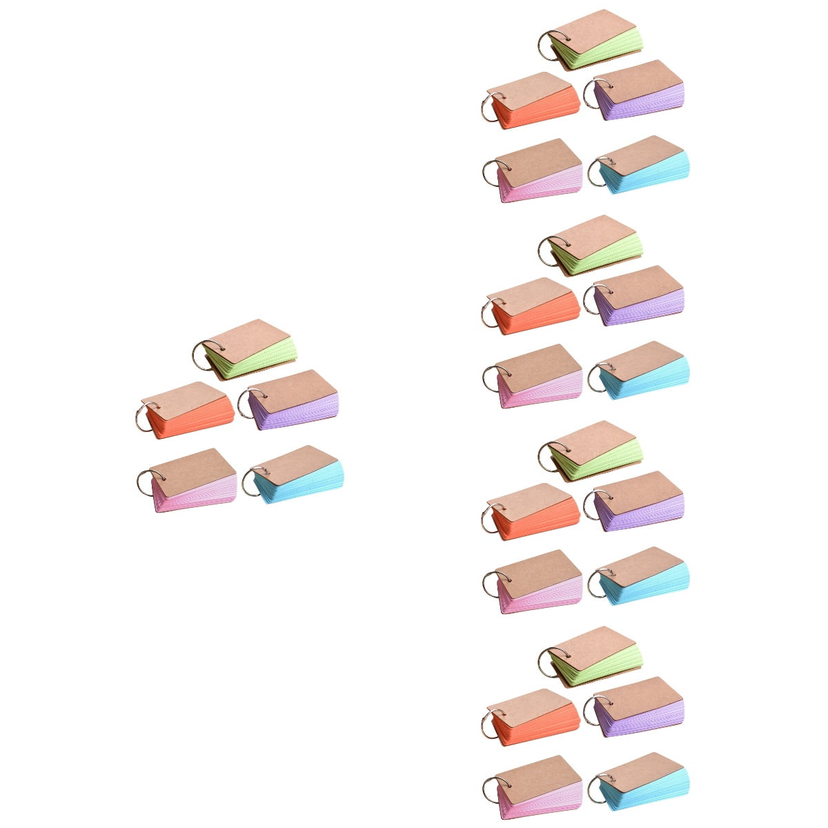 5 PCS Colored Note Book Phonics Flash Cards Multiplication Blank ...