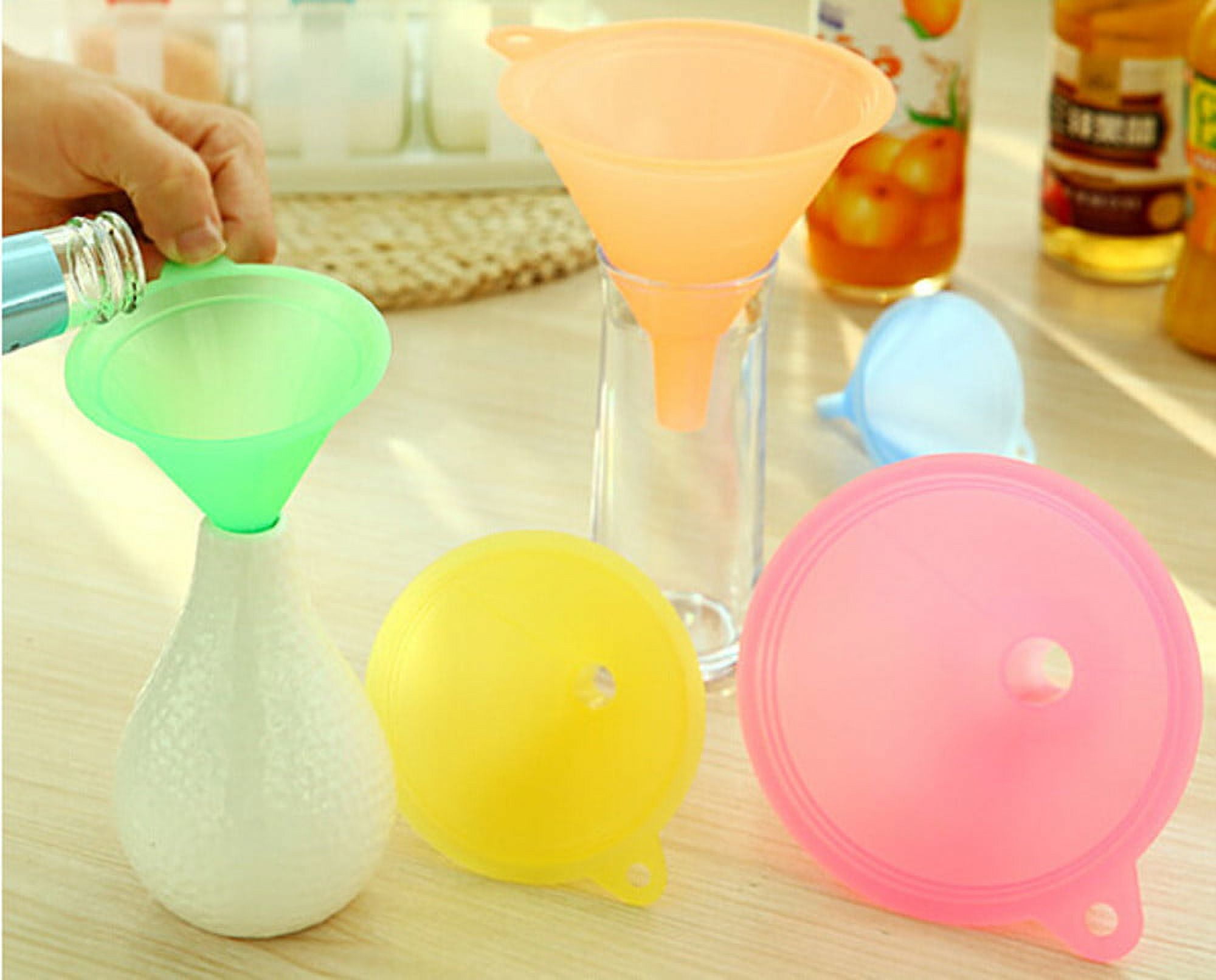 5 PCS Colorful Small Medium Large Plastic Funnel,Food Grade Metal ...