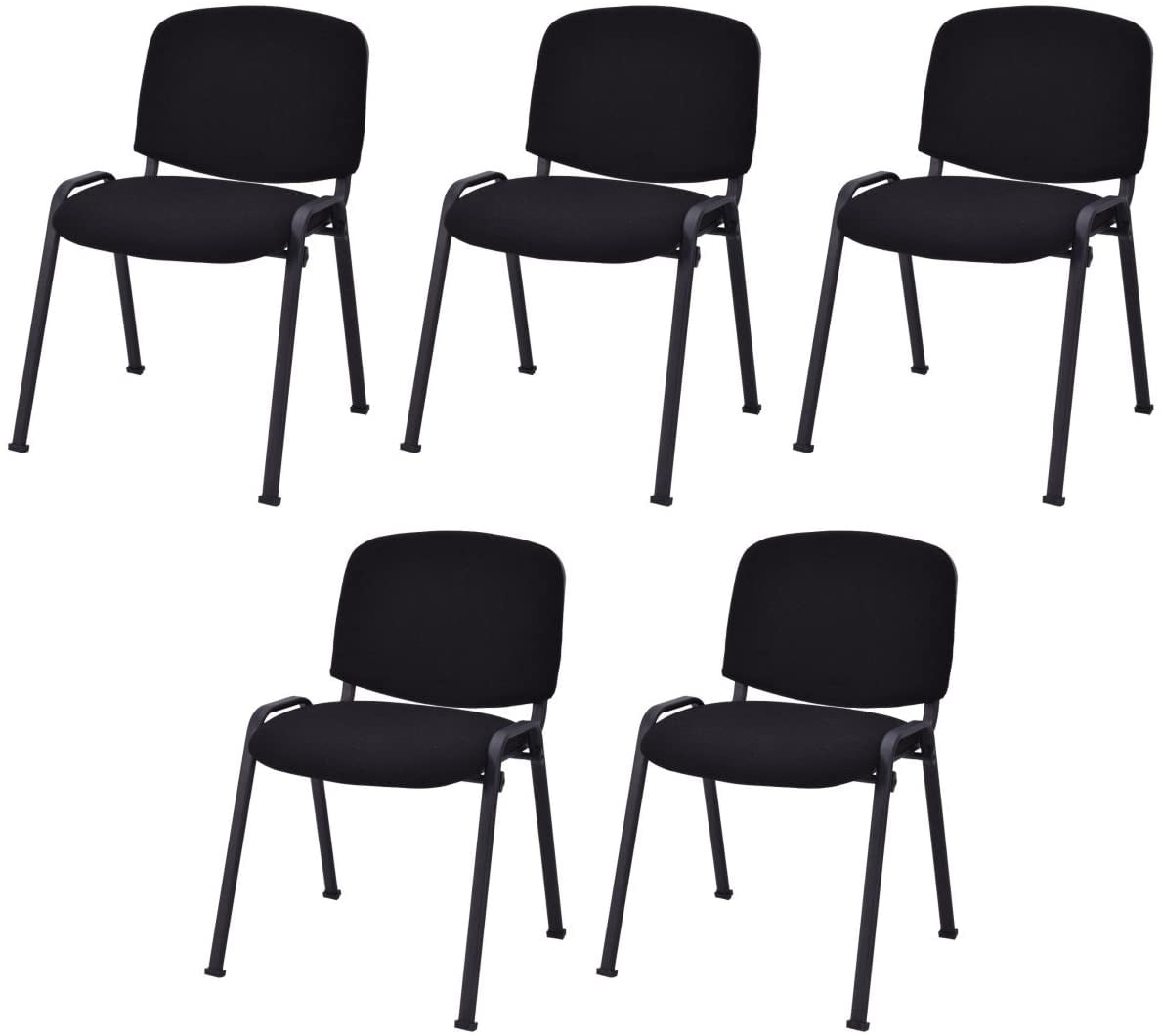 5 PCS Conference Chair Set W/Steel Frame,Ergonomic Design,Sponge Seat ...