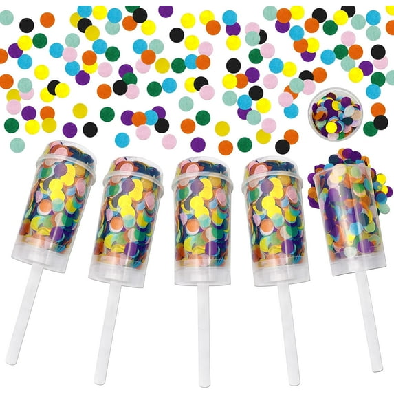 5 PCS Confetti Push Pop Colorful Containers Sprinkle Confetti Paper ...