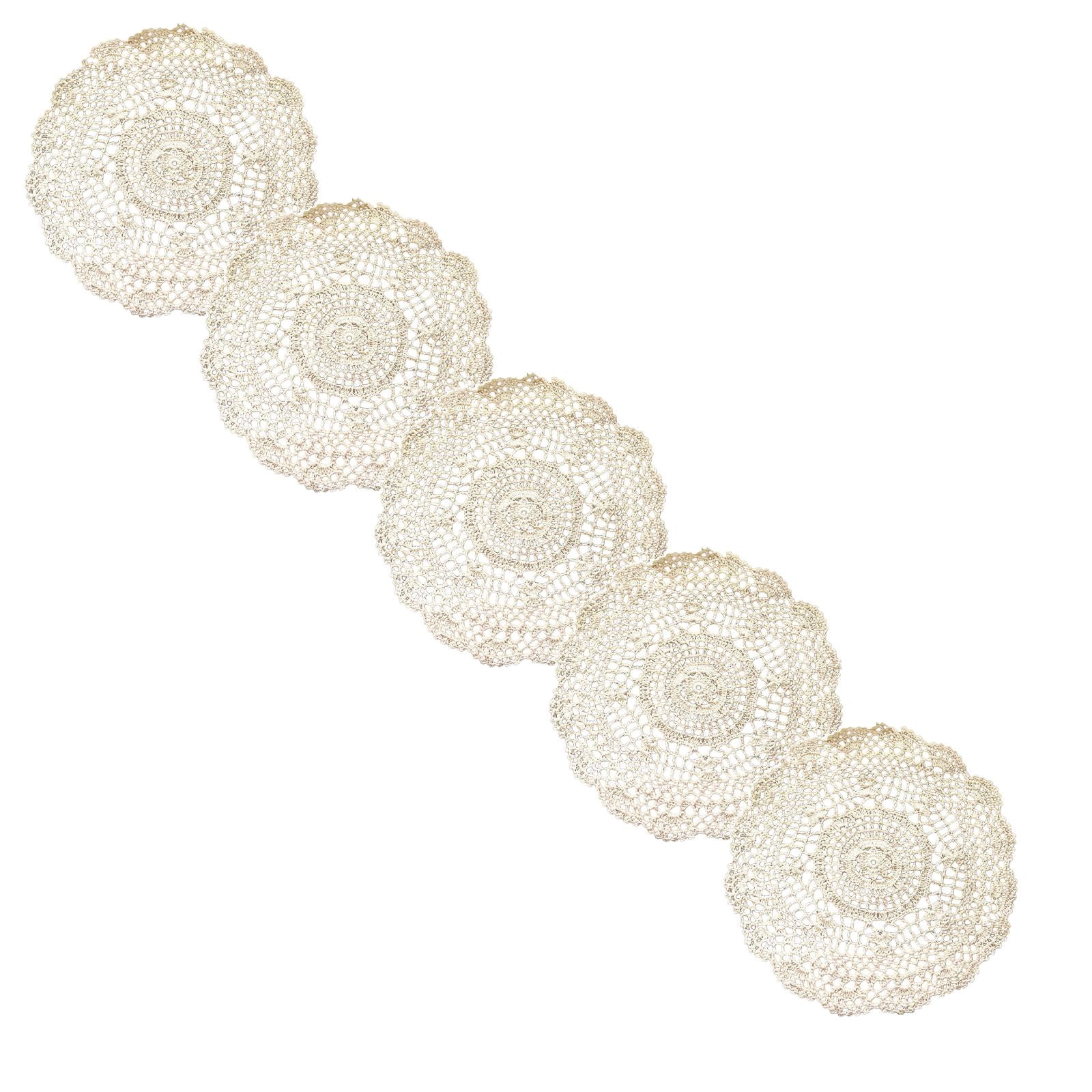 5 PCS Cotton Lace Doilies Vintage Crochet Doilies 11 To 12 Inch Round ...