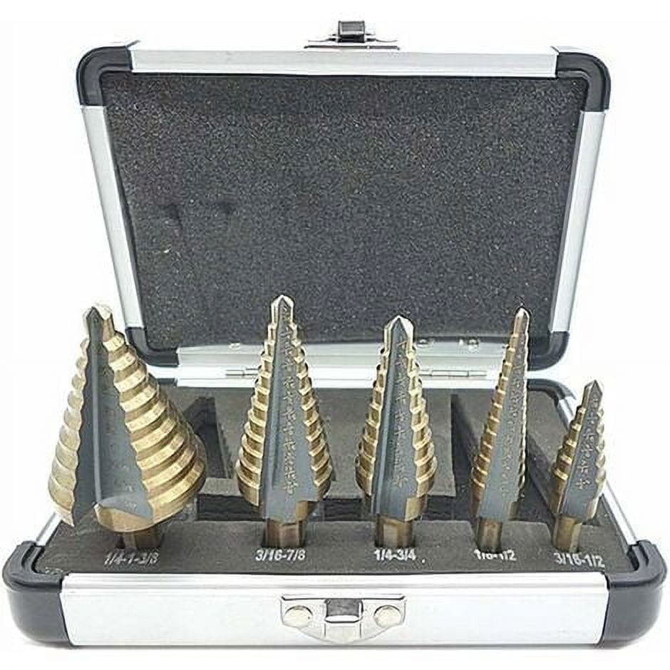 5 PCS Countersink Drill Bit, Step Drill Bit, with Professional Aluminum ...