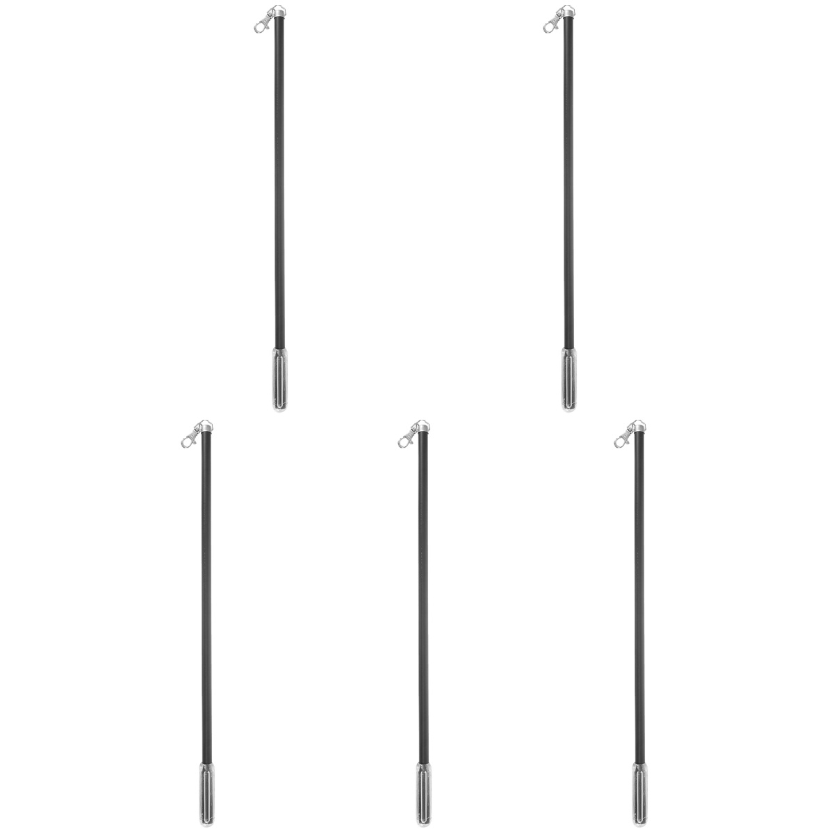 5 PCS Curtain Handle Rods Adjustable No Drilling Hook Blinds Black ...
