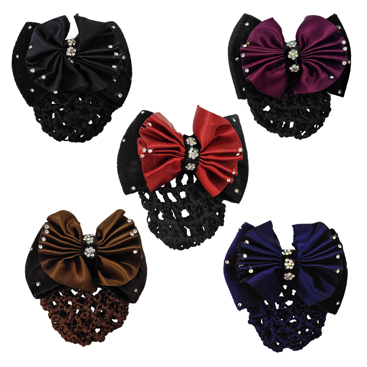 5 PCS Diamond Bow Hair Nets for Women - Walmart.com