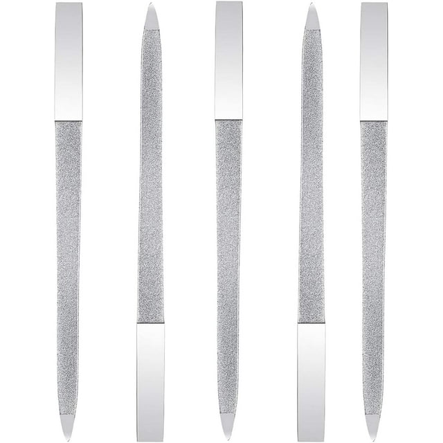 5 PCS Diamond Nail File Double Sided Metal Fingernail Manicure Files ...