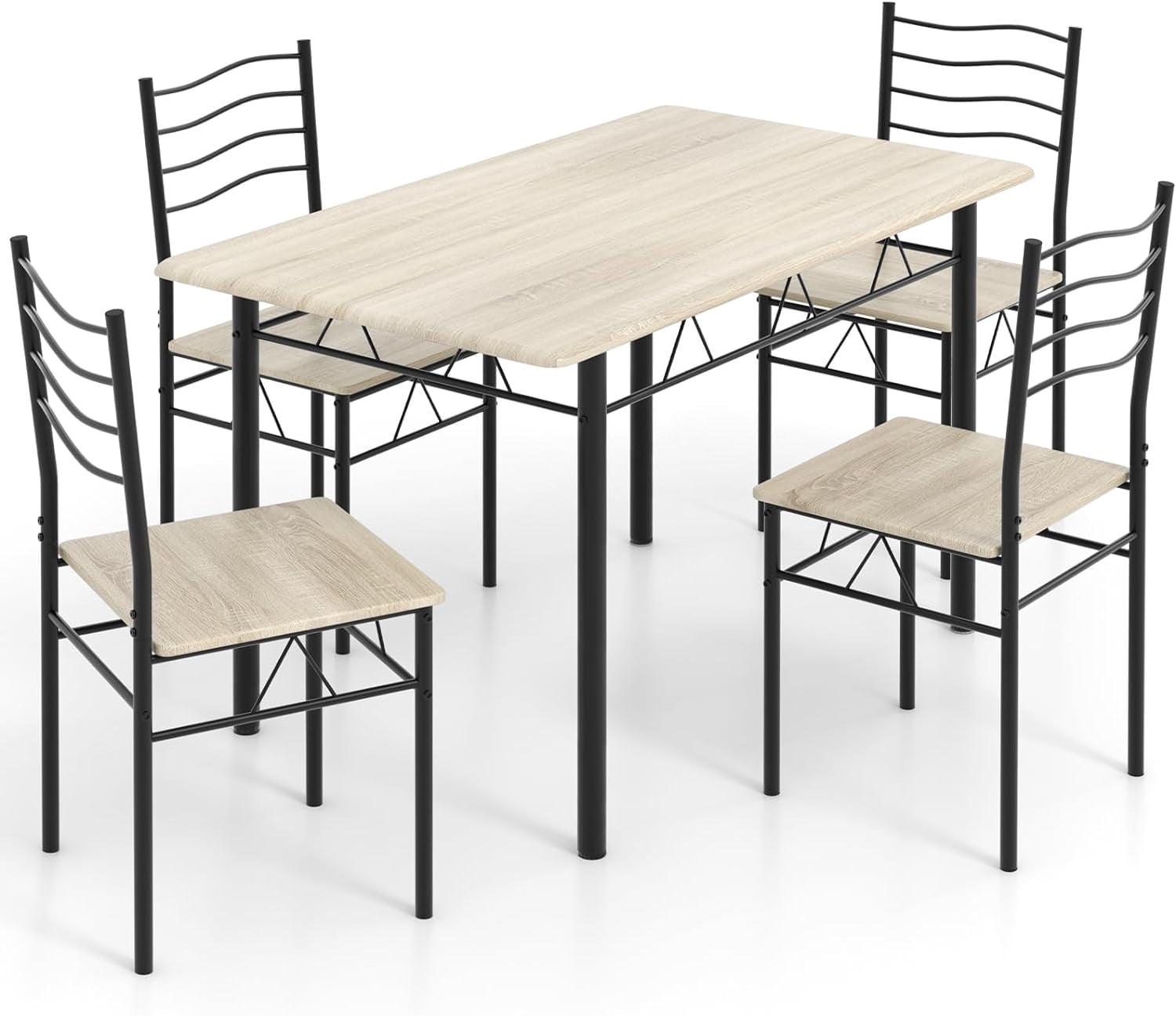 5 PCS Dining Table Set Counter Height Table and Chairs Set W/Steel ...