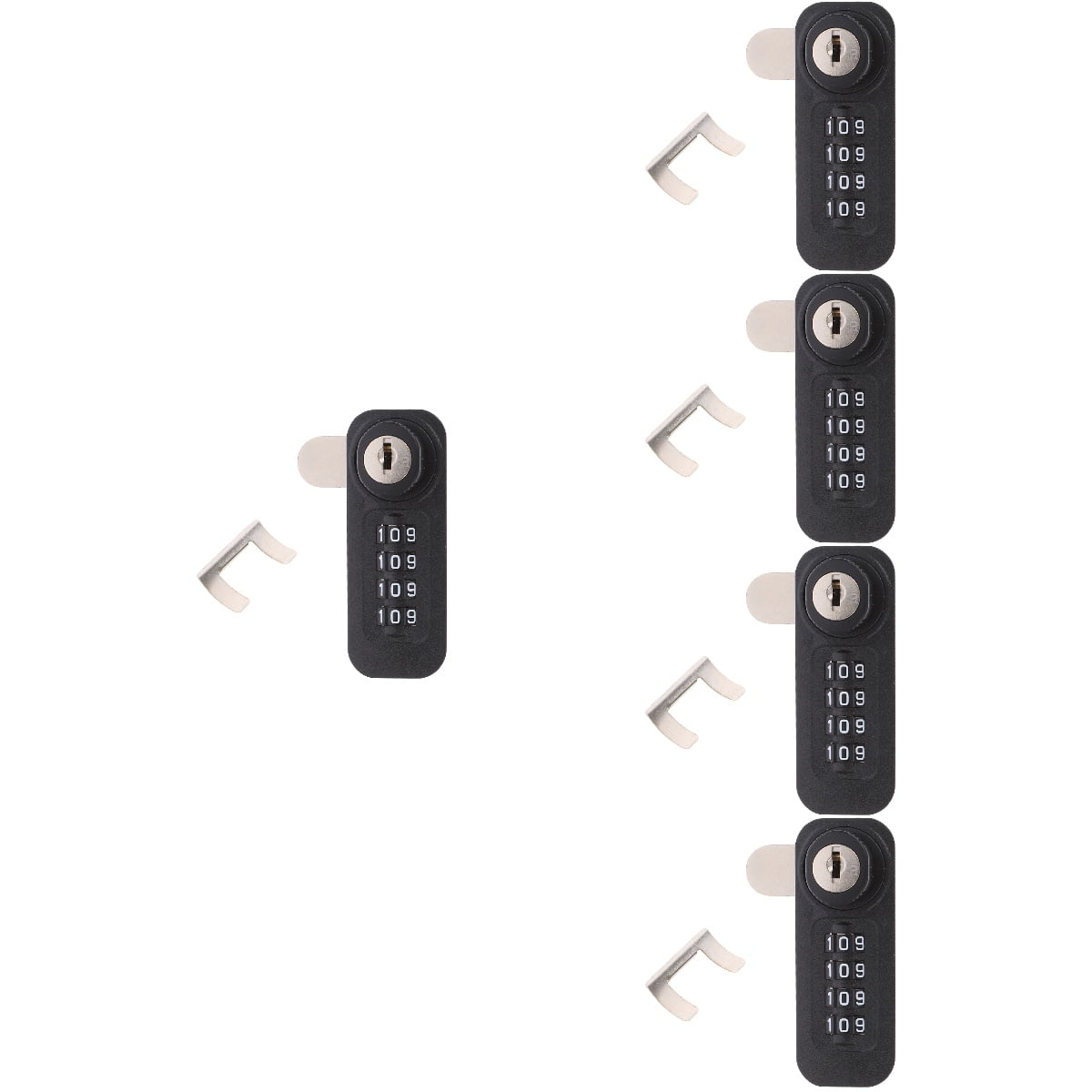 5 PCS Door Latch Universal 4- Mechanical Password Locker Cabinet Steel ...