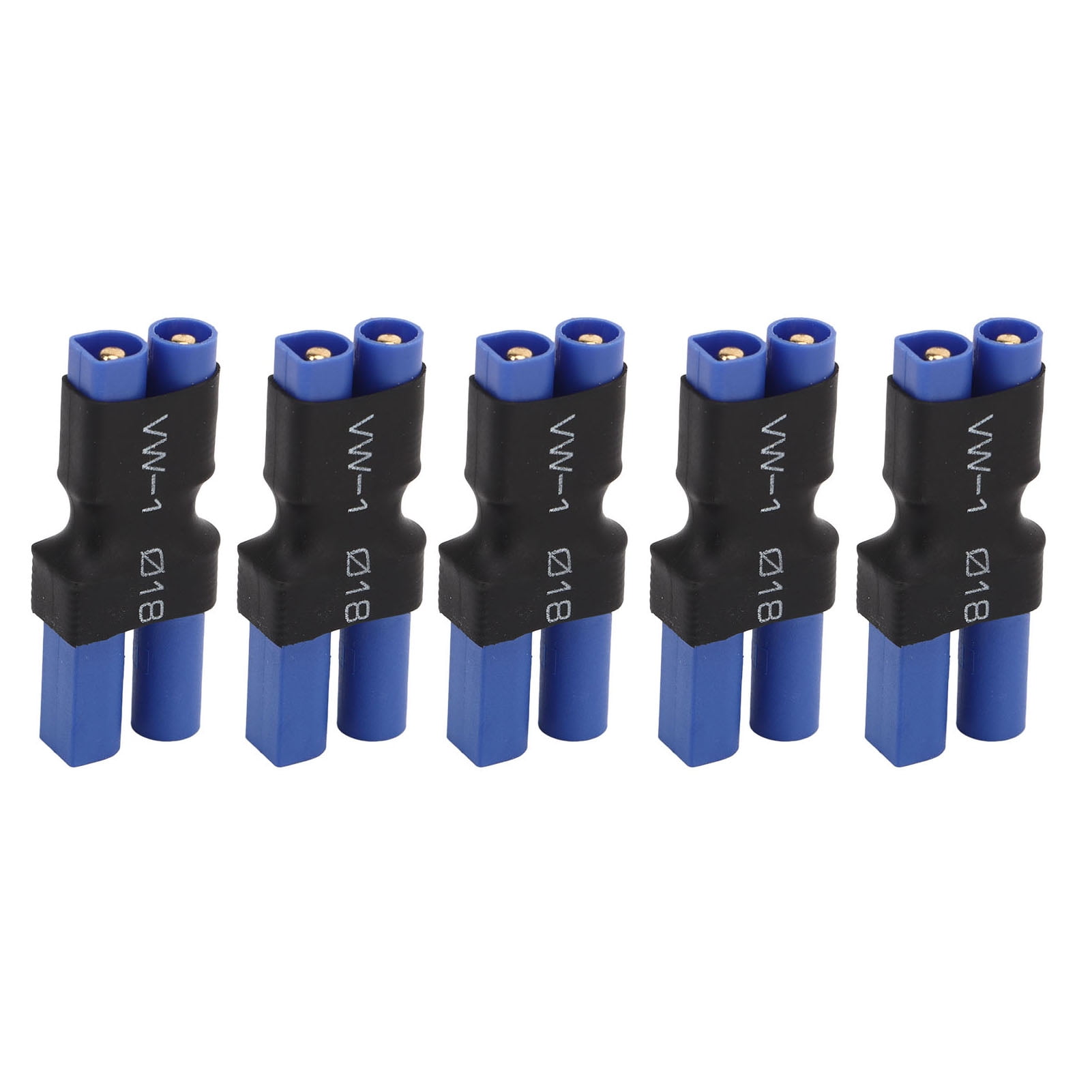 5 PCS EC5 Female to EC3 Male Connector Blue Black Rubber Plastic Copper ...