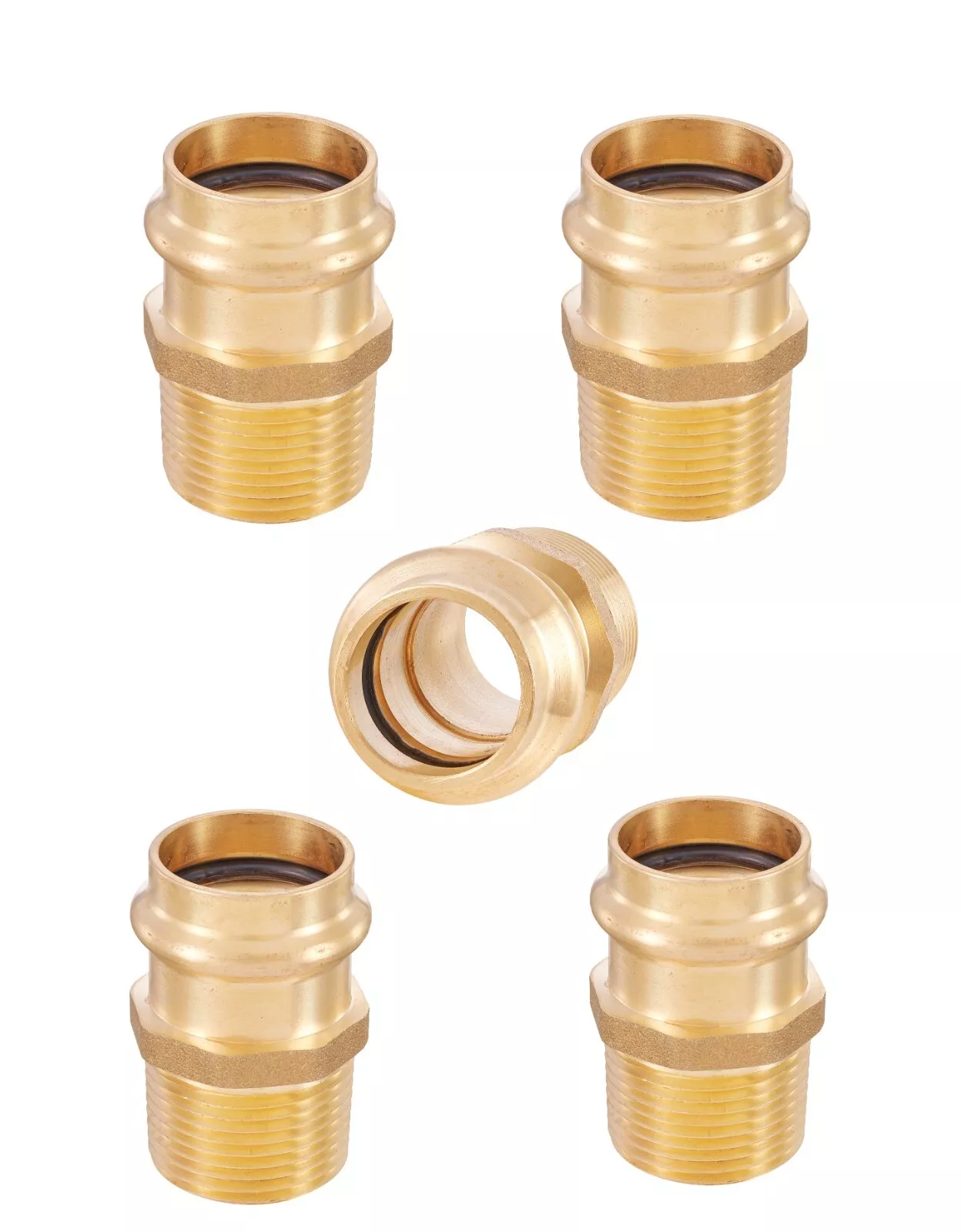 5 PCS EFIELD 1/2 "Press FitX 1/2" Male NPT Brass Adapters, Full Port, Lead Free - Walmart.com