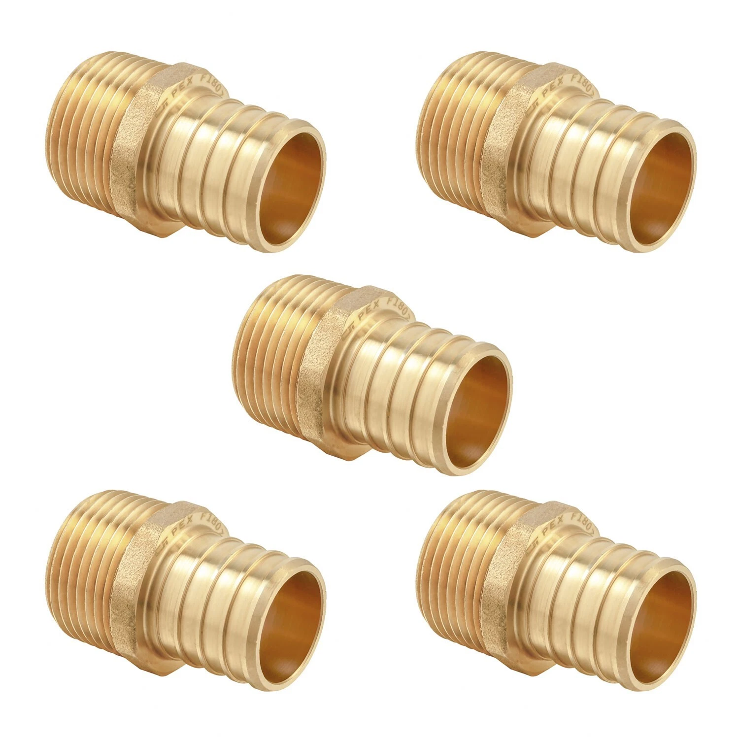 5 PCS EFIELD 1" PEX x 3/4" Male NPT Adapters Crimp Brass Fittings ,Lead Free - Walmart.com