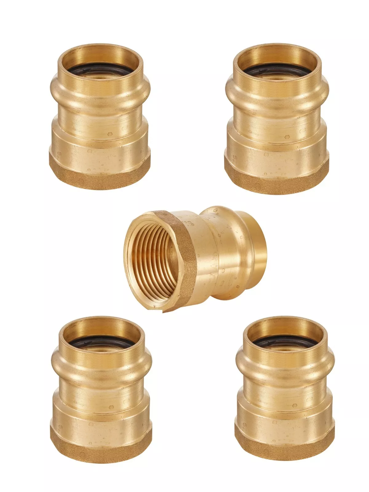 5 PCS EFIELD 3/4 "Press Fit X 3/4" Female NPT Brass Adapter,Full Port, Lead Free - Walmart.com