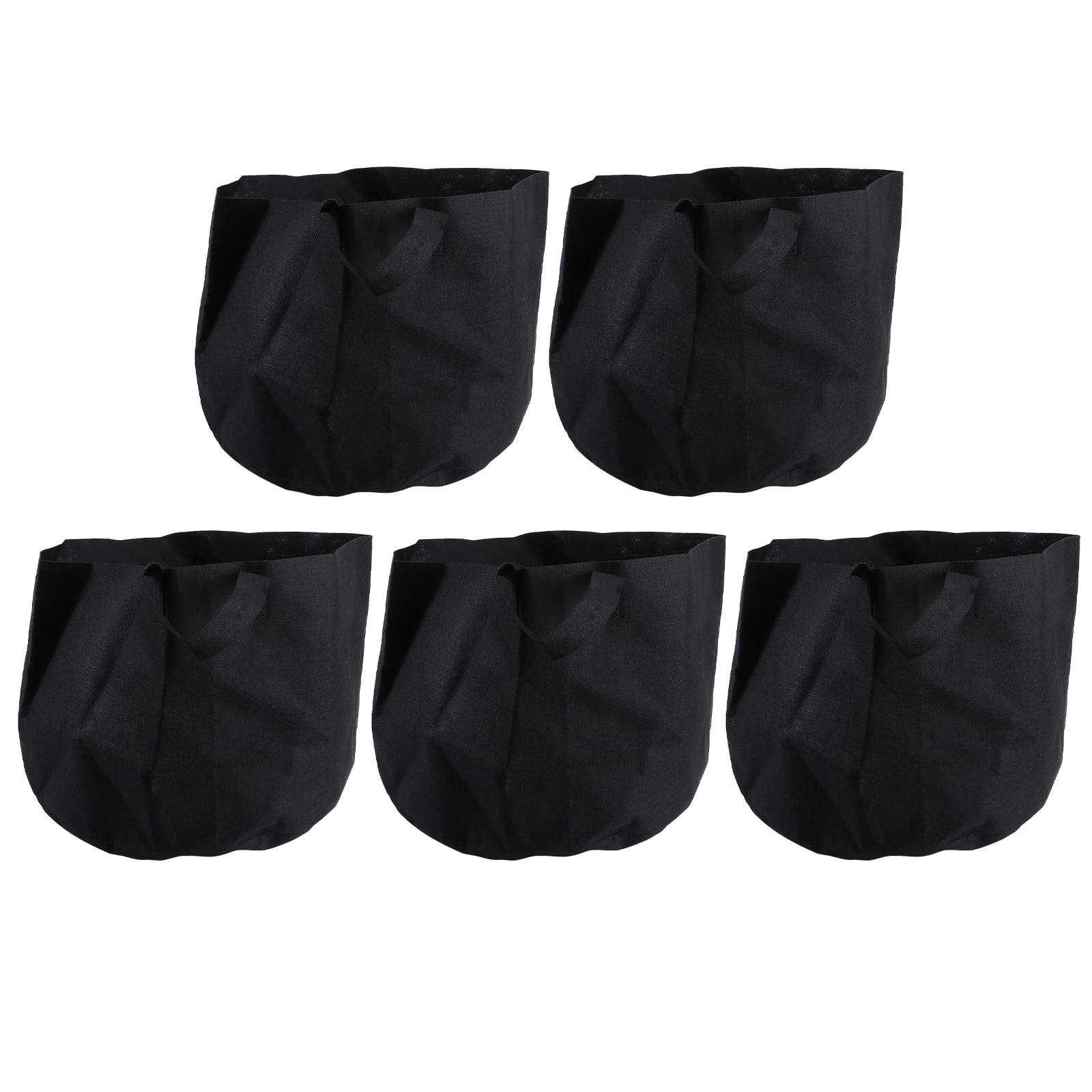 5 PCS Felt Planting Bag Round Garden Planter Grow Gardening Bags Square ...