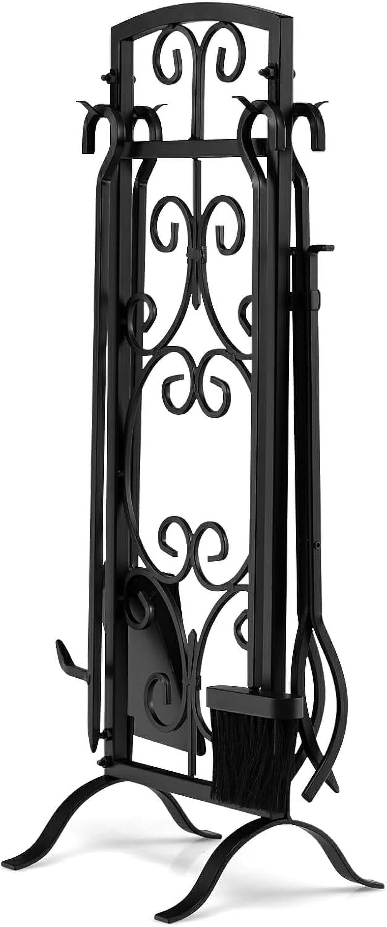 5 PCS Fireplace Tools Set, Practical Fireplace Accessories with Tong ...