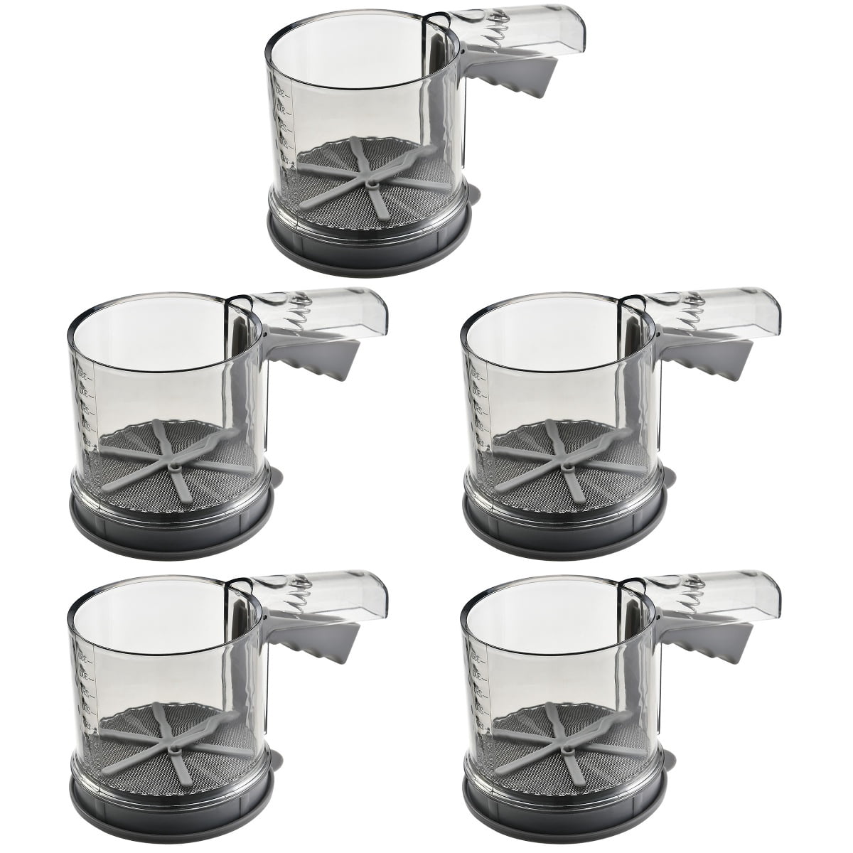 5 PCS Flour Lid Baking Powder Sieve Handheld Double-sided Sifter ...