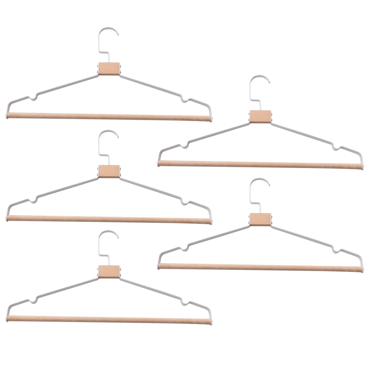 5 PCS Foldaway Multiple Para White Hangers Clothes Racks Clothing ...