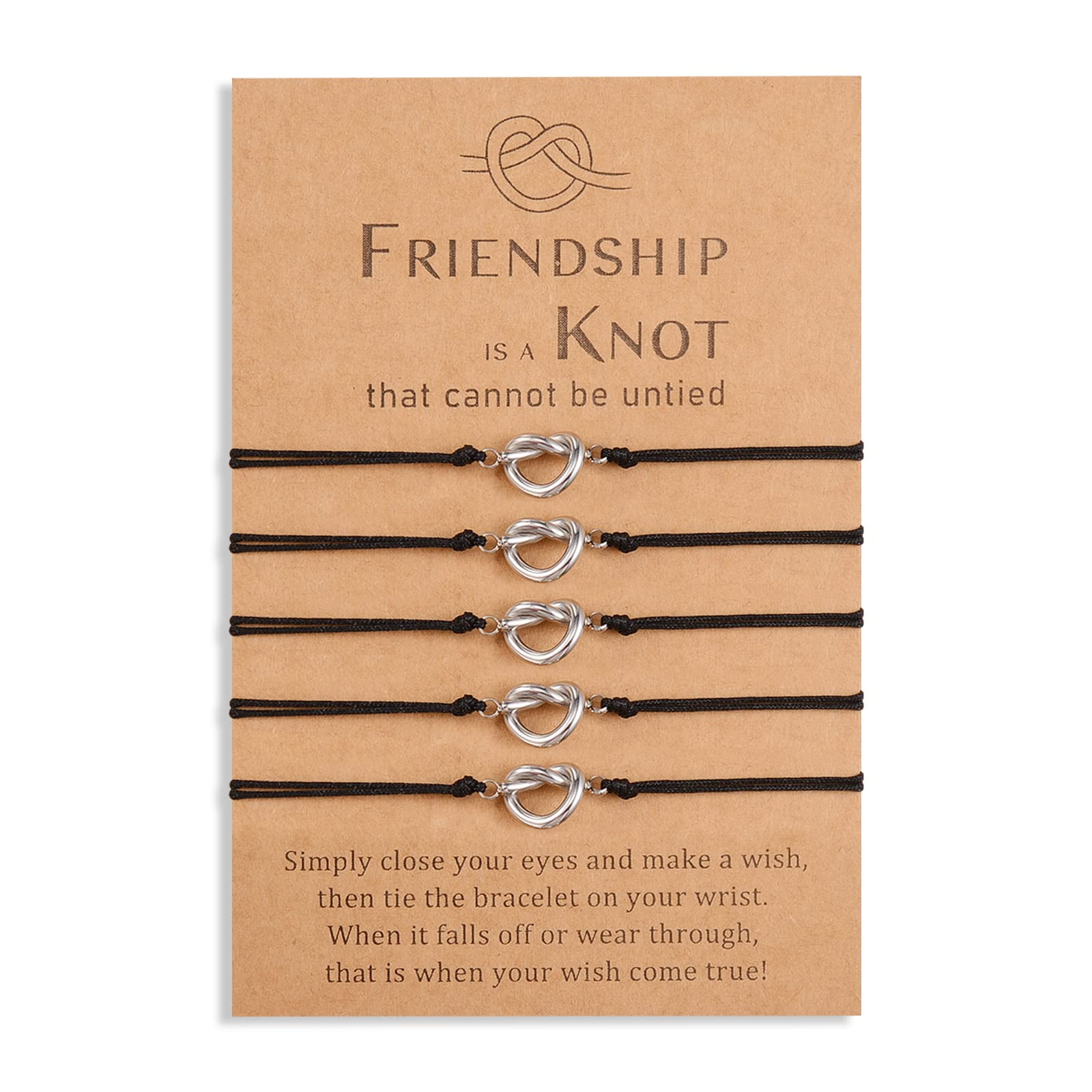 5 PCS Friendship Knot Infinity Bracelets for Best Friends Bestie Women ...
