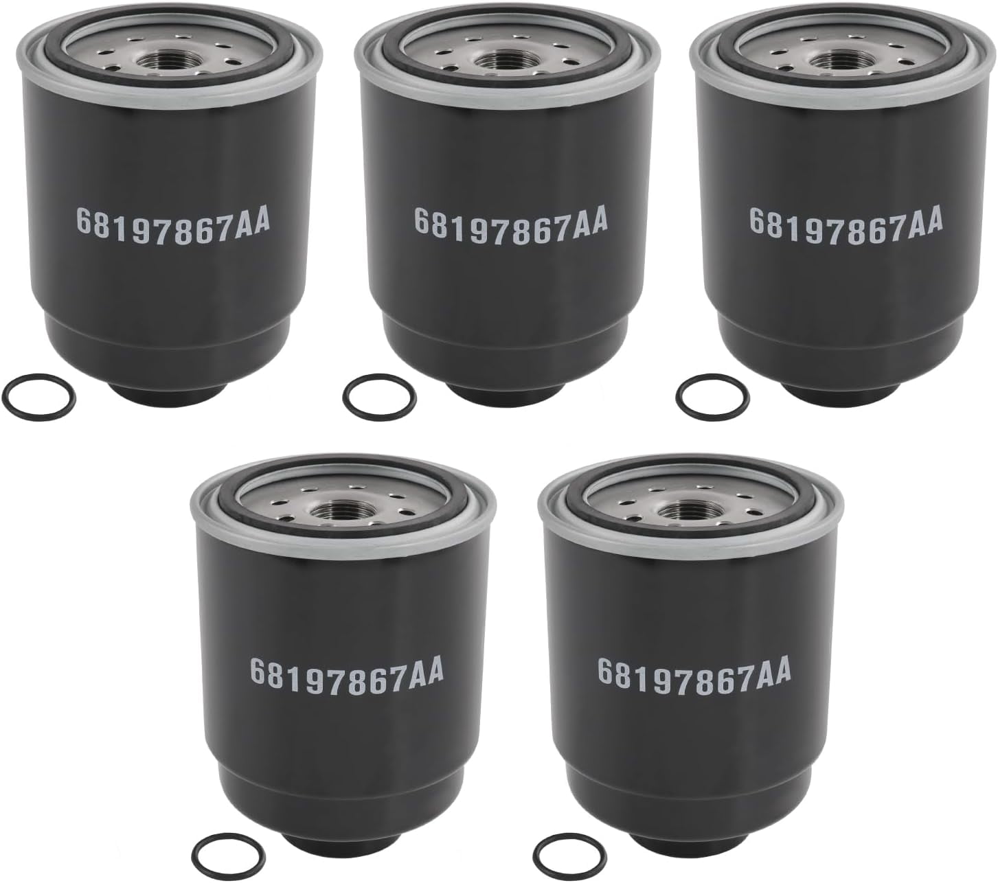 5 PCS Fuel Filter Rear Water Separator 68197867AA 68197867AB 6.7L ...