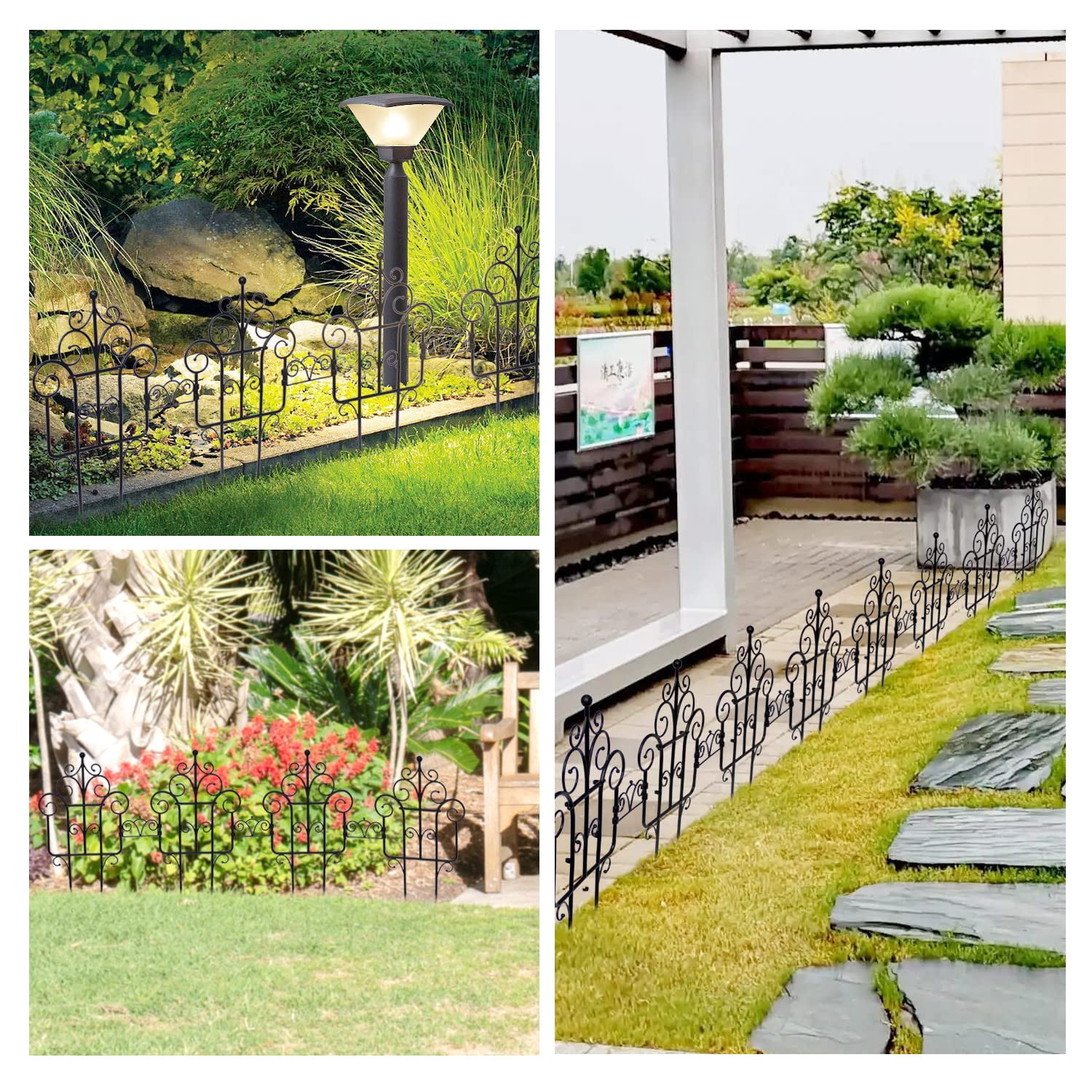 5 PCS Garden Decor Fence, Patio Fences Flower Bed Fencing Animal ...