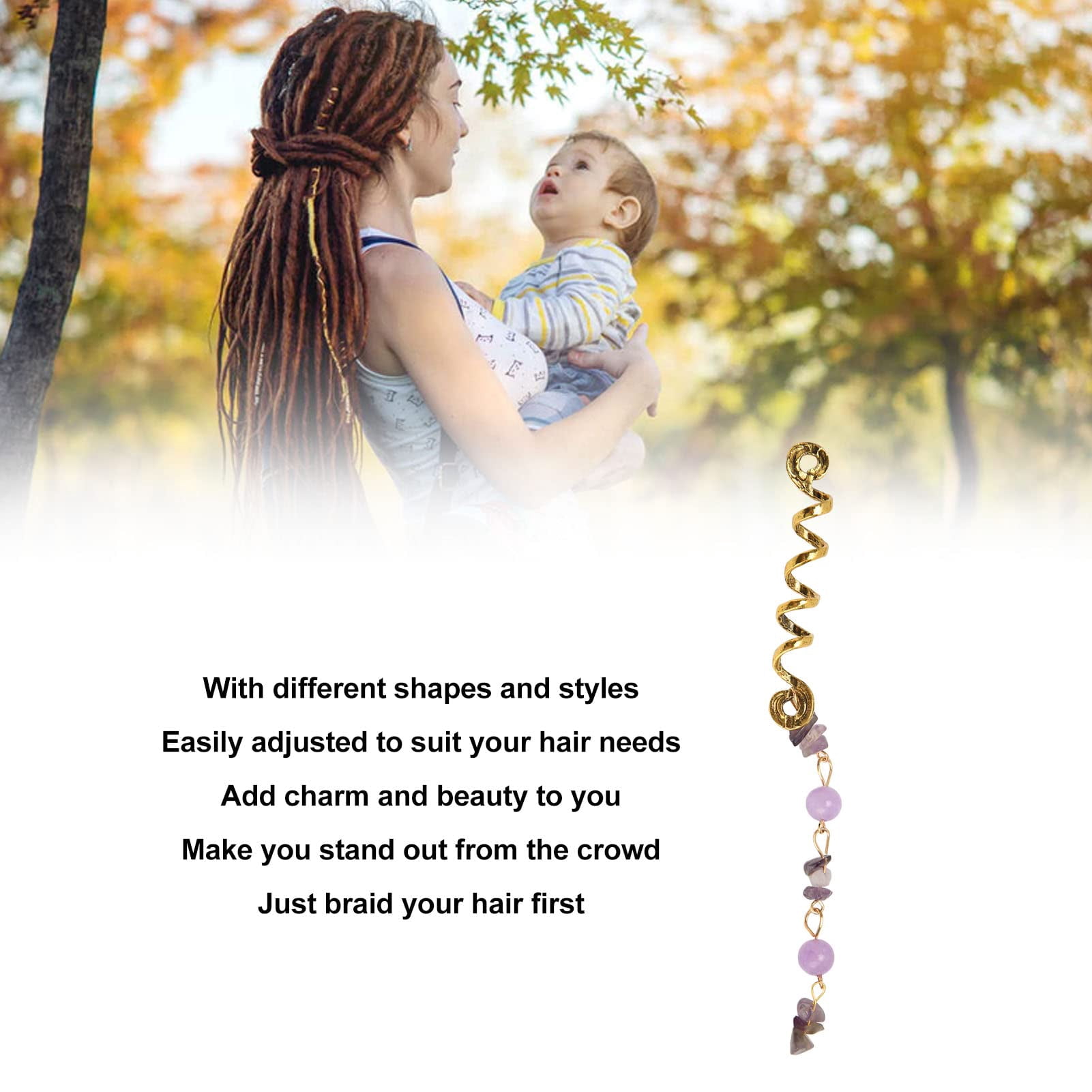 5 PCS Hair Jewelry, Hair Jewelry for Braids Accessories, Natural ...