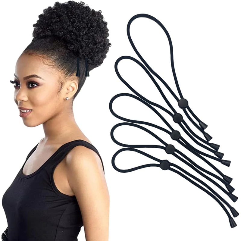 5 PCS Hair Scrunchies Adjustable Ponytails Holder Curly Loc Ties ...