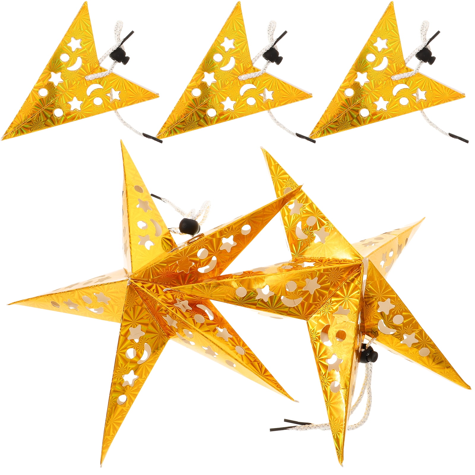 5 PCS Hanging Star Paper Folding Lampshade Lantern Wedding Decorations ...