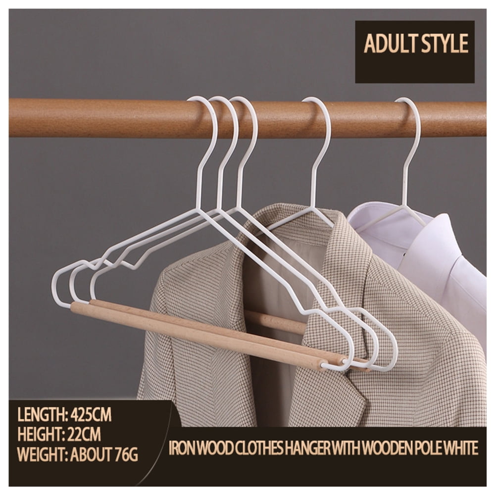 5 PCS Iron and Wood Coat Hanger with Recess Design for Coat Trousers ...