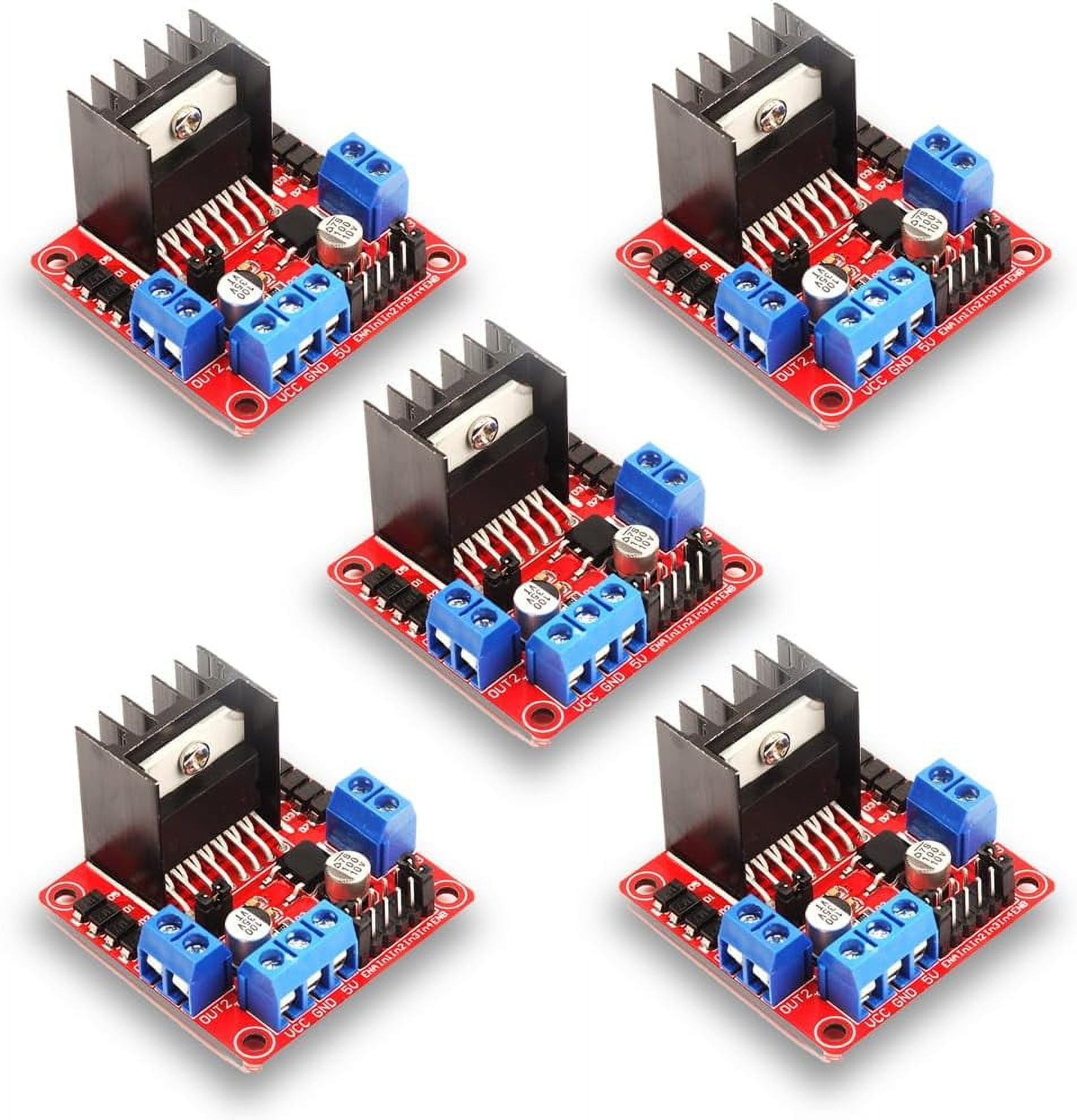 5 PCS L298N Motor Drive Controller Board Module, Stepper Motor DC Dual H-Bridge for Arduino ...