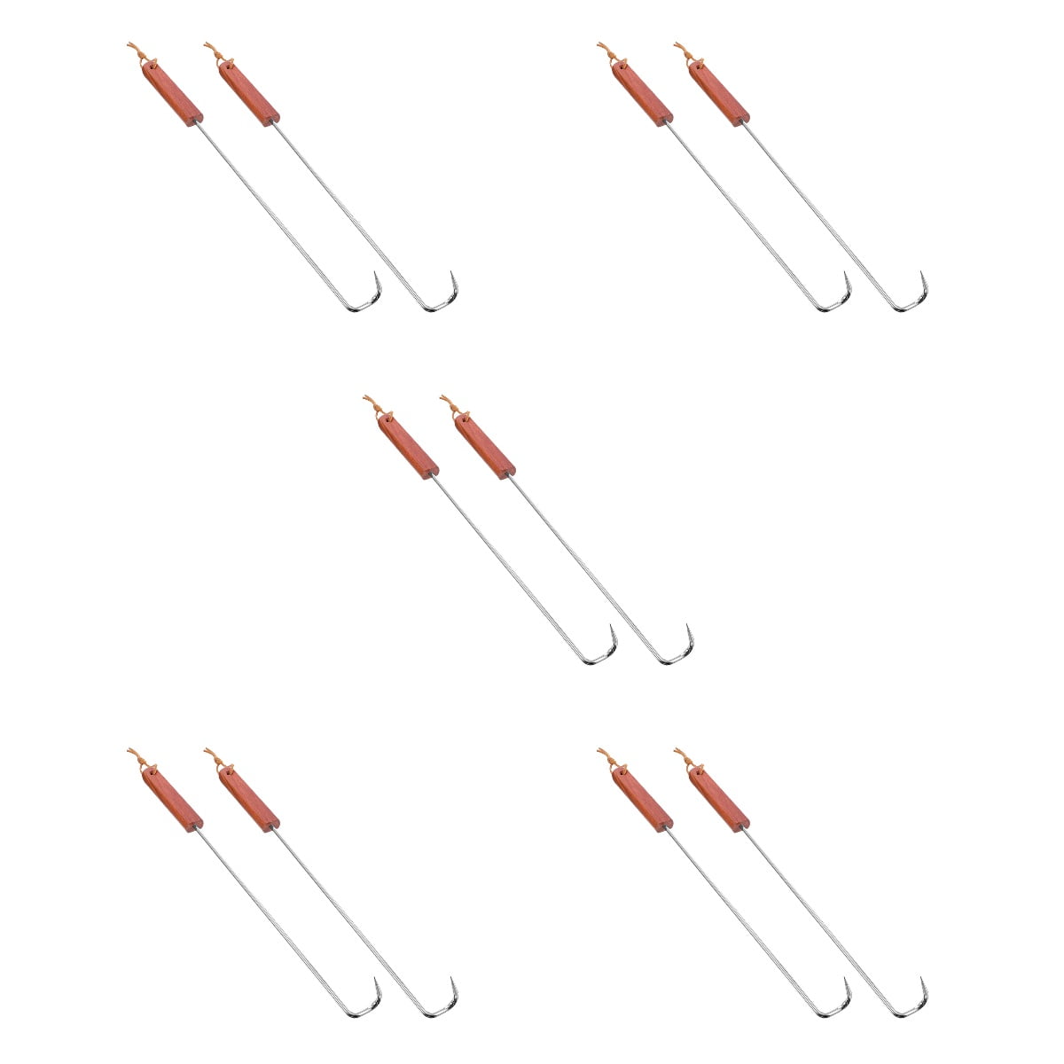 5 PCS Meat Fork Lamb Chops Barbecue Pigtail Stick Grill Tools - Walmart.com