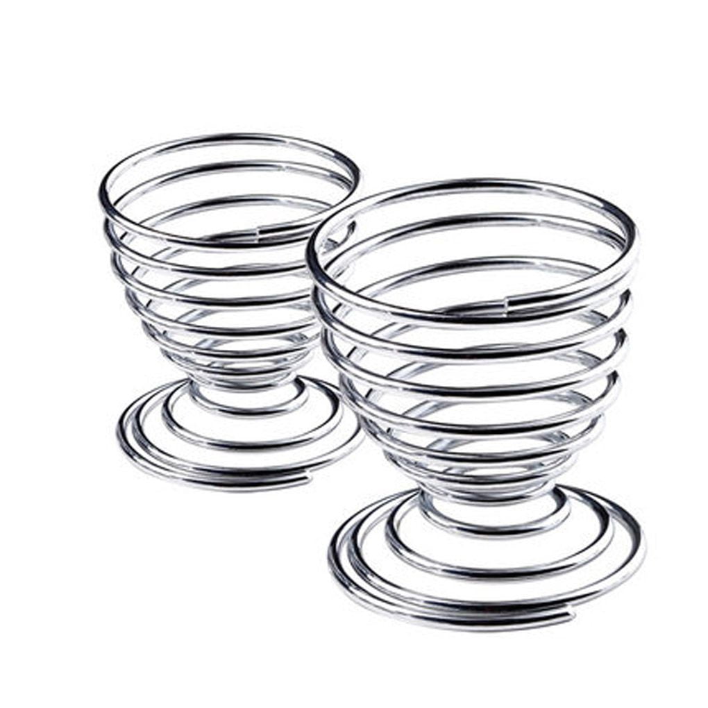 5 PCS Metal Egg Cup Spiral Kitchen Breakfast Hard Boiled Spring Holder ...