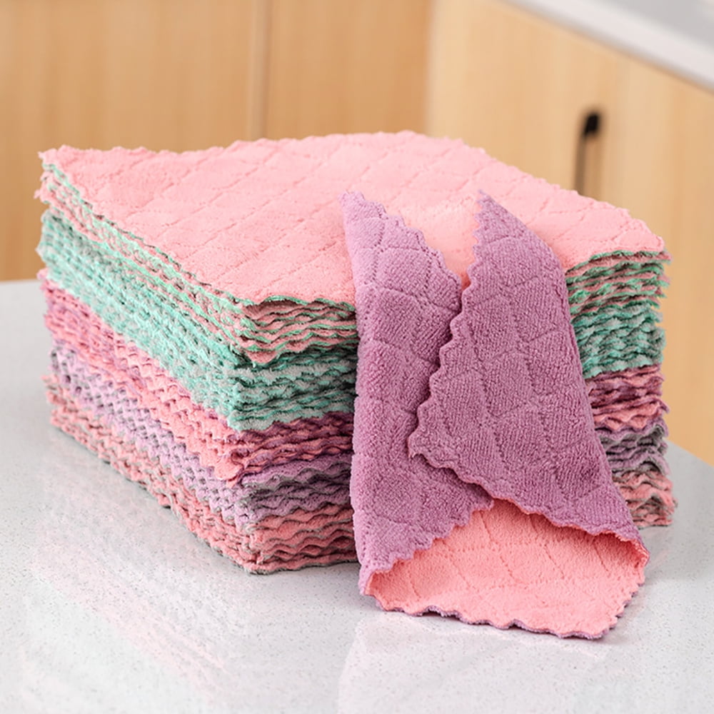 5 PCS Microfiber Cleaning Cloth, Kitchen Cleaning Towels, Ultra Soft ...