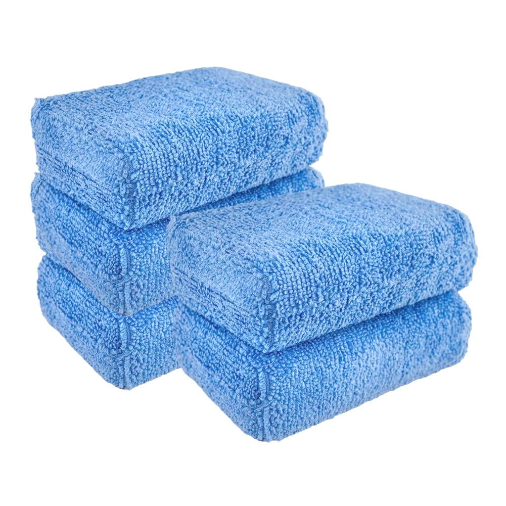 5 PCS Microfiber Wax Applicator and Cleaning Pads for Car Care ...