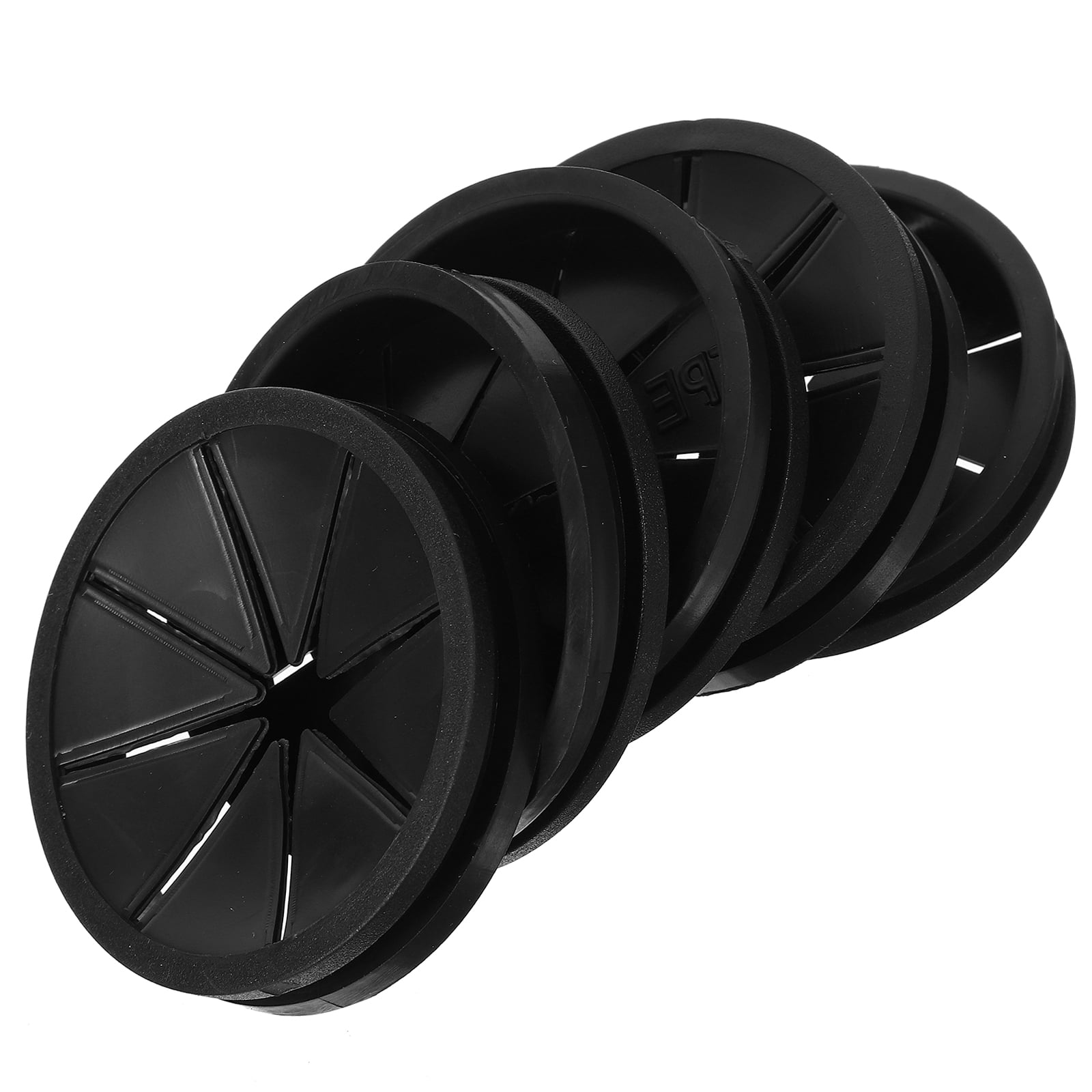 5 PCS Office Cable Hole Computer Desk Grommet 5.50X5.50X1.00CM Black ...