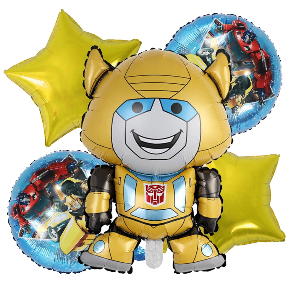 5 PCS Party Balloons Transformer Balloons Robots Theme Decorations ...