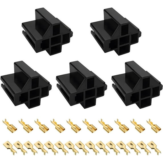 5 PCS Pin Relay Connectors, 12V Socket 30Amp/40Amp Connector with 6.3mm ...