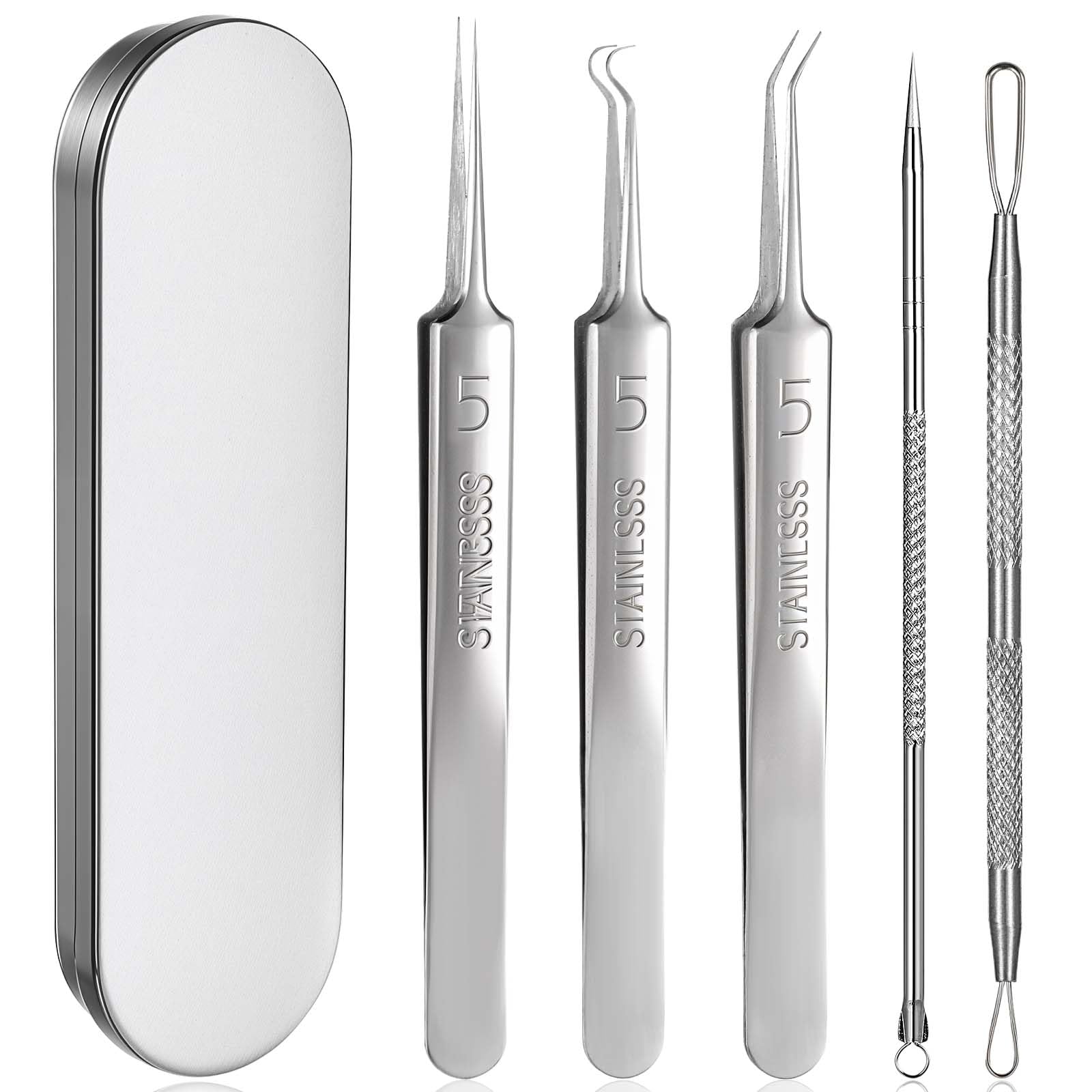 5 PCS Pore Prep Tool Pimple Popper Tool Kit, Blackhead Remover Pimple ...