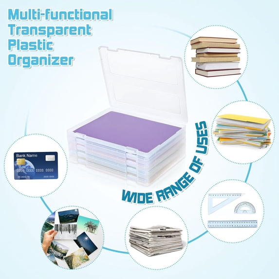 5 PCS Printer Paper Storage, Portable Scrapbook Storage Box for 9.4 x ...