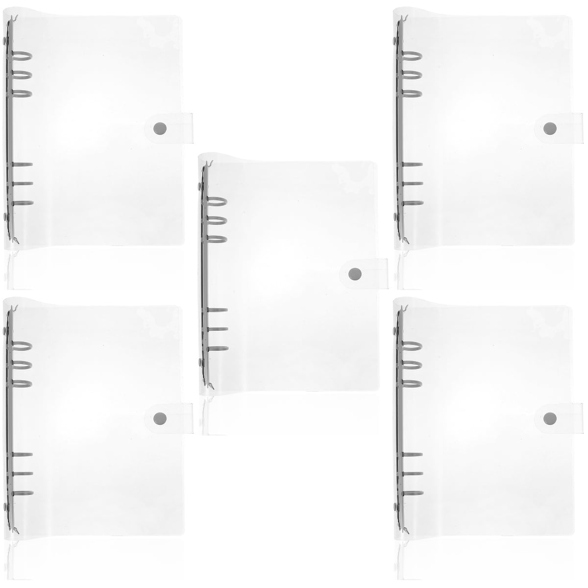 5 PCS Pvc Account Book Mini Binder Notebook Binders Buckle Clips White ...